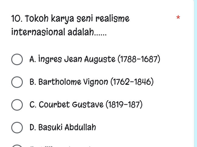 10. Tokoh karya seni realisme internasional | StudyX