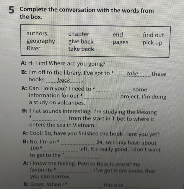 5 Complete the conversation with the words | StudyX
