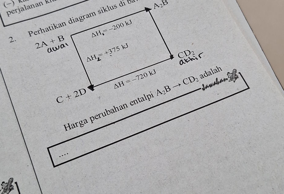 Perhatikan diagram siklus di bawah. 2A + B | StudyX