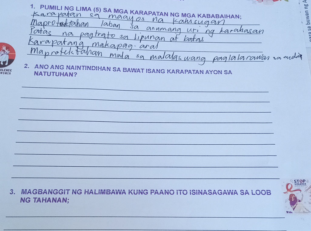 1. PUMILI NG LIMA (5) SA MGA KARAPATAN NG | StudyX