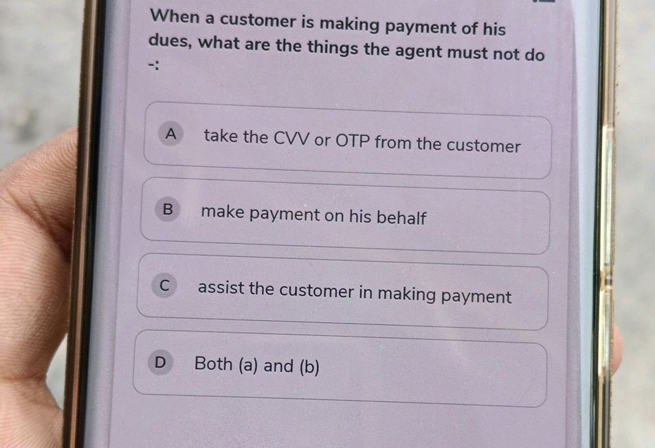 When a customer is making payment of his | StudyX