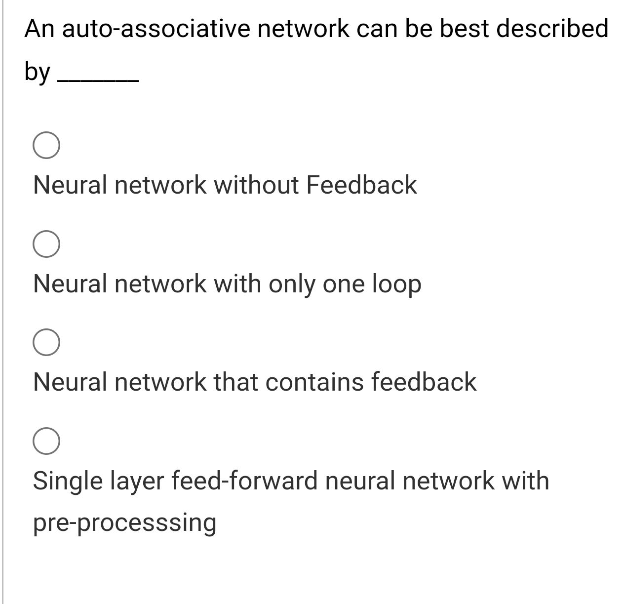 An auto-associative network can be best | StudyX