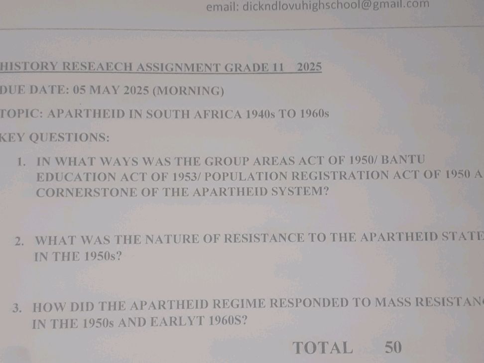 1. IN WHAT WAYS WAS THE GROUP AREAS ACT OF | StudyX