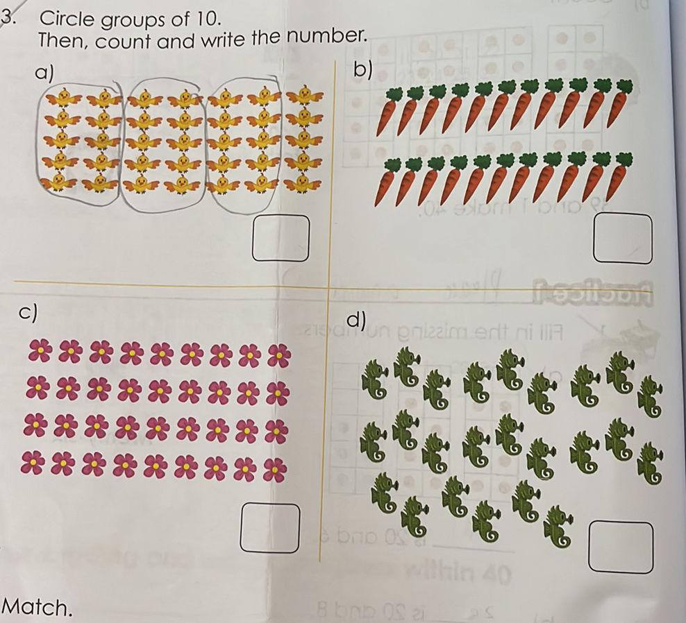 3. Circle groups of 10. Then, count and | StudyX
