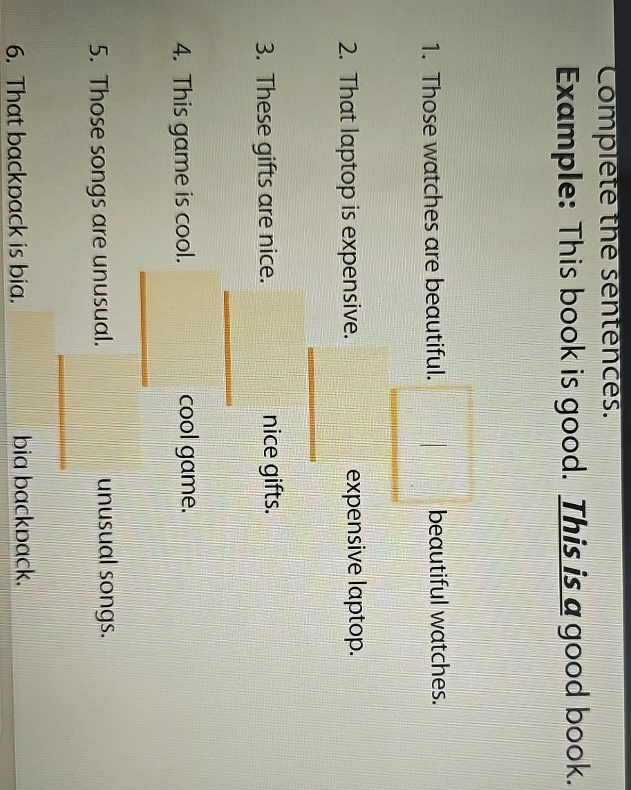 Complete the sentences. Example: This book | StudyX