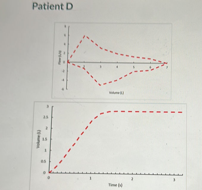 Patient D Flow (L/s) vs Volume (L) graph | StudyX