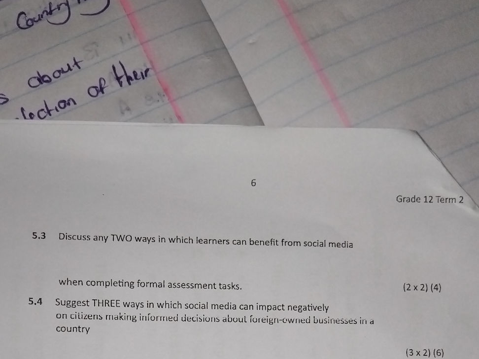 5.3 Discuss any TWO ways in which learners | StudyX