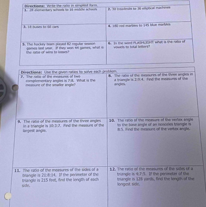 Directions: Write the ratio in simplest | StudyX