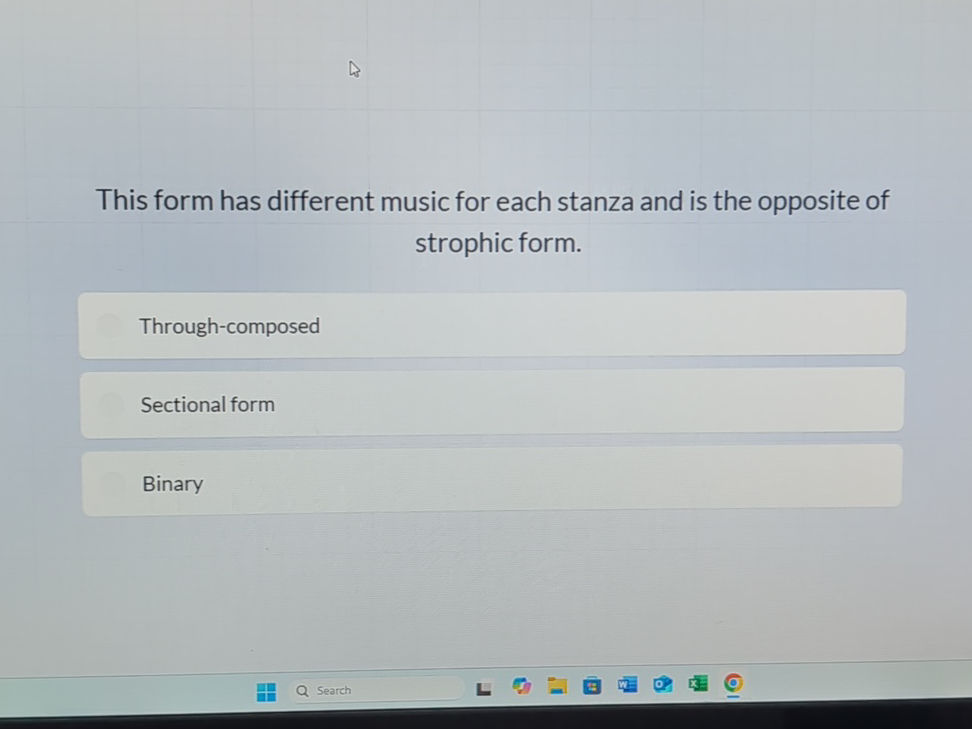This form has different music for each | StudyX