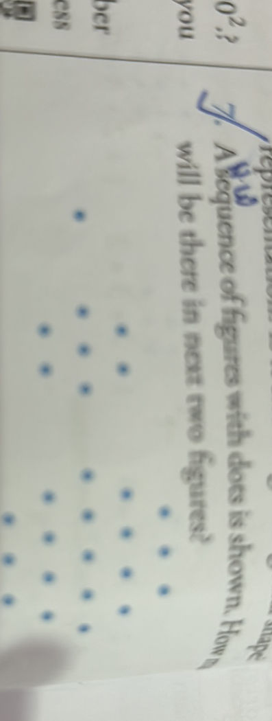 A sequence of figures with dots is shown. | StudyX