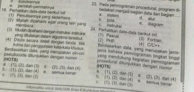 18. Perhatikan data-data berikut ini! (1) | StudyX