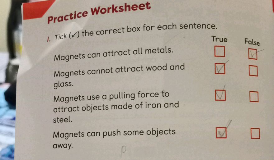 1. Tick ( ) the correct box for each | StudyX