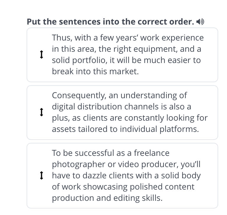Put the sentences into the correct order. | StudyX