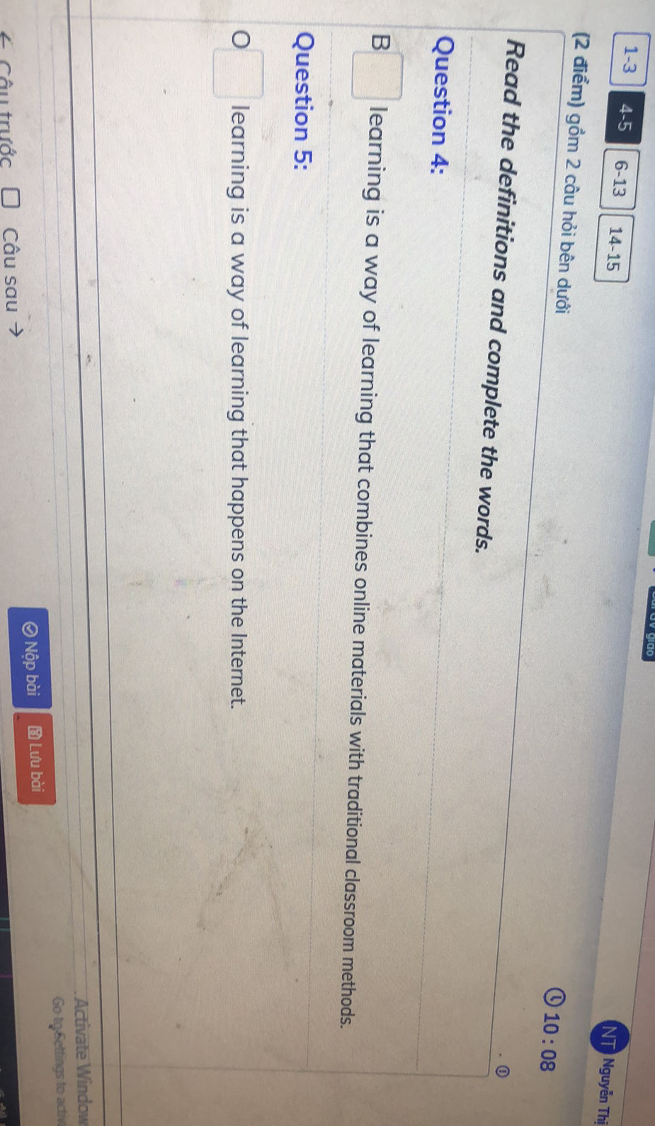 Read the definitions and complete the words. | StudyX