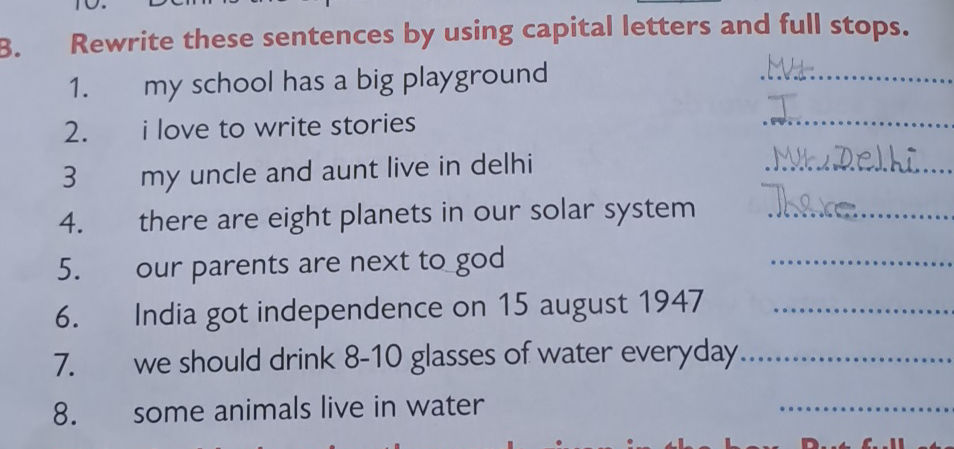 Rewrite these sentences by using capital | StudyX