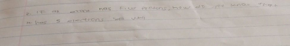 4. IF an atom has five protons, how do you | StudyX