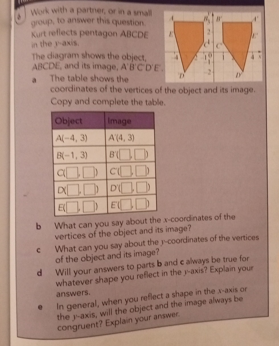 The diagram shows the object, ABCDE, and its | StudyX