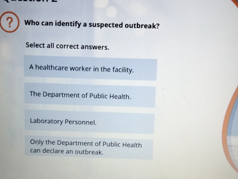 Who can identify a suspected outbreak? | StudyX