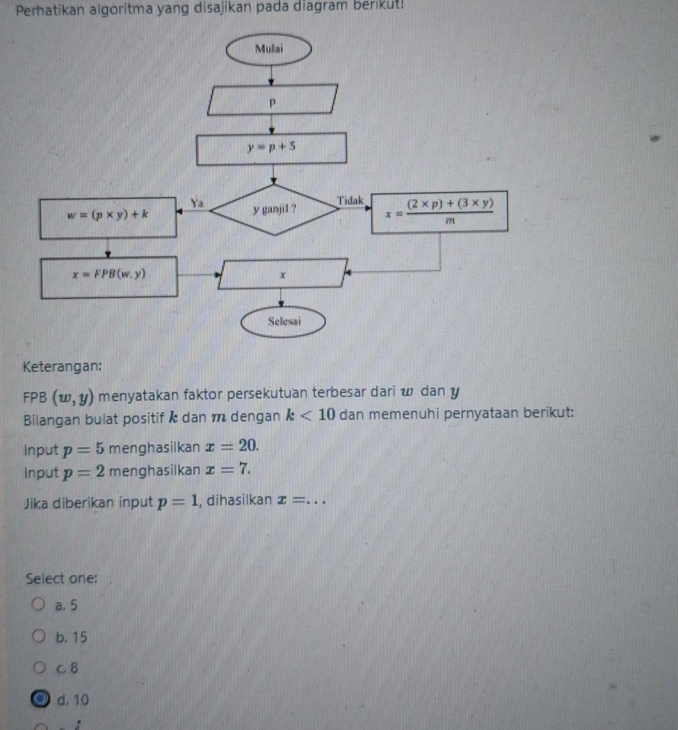 Perhatikan algoritma yang disajikan pada | StudyX