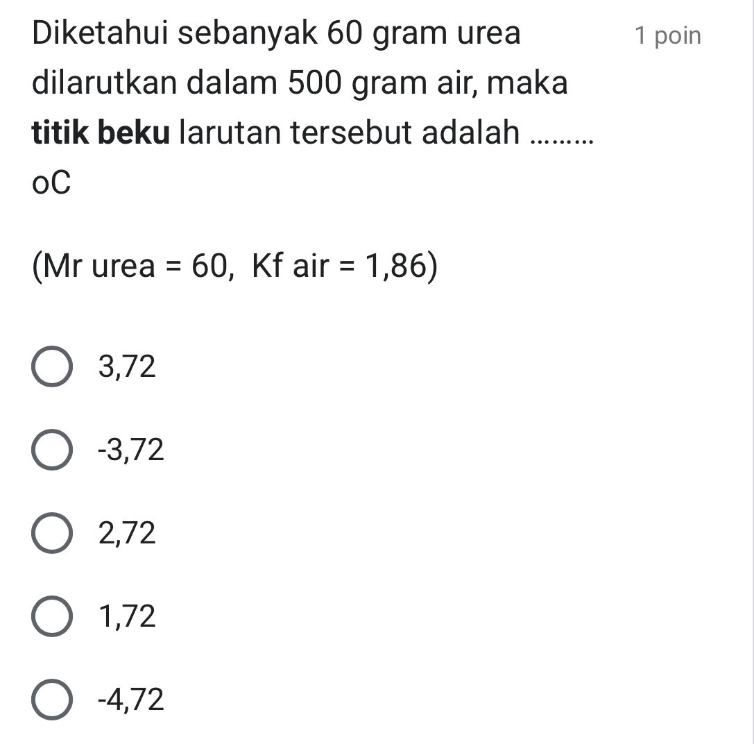 Diketahui sebanyak 60 gram urea dilarutkan | StudyX