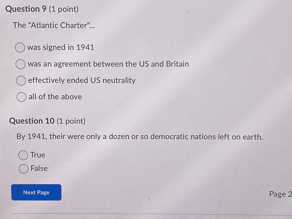 Question 9 (1 point) The "Atlantic | StudyX