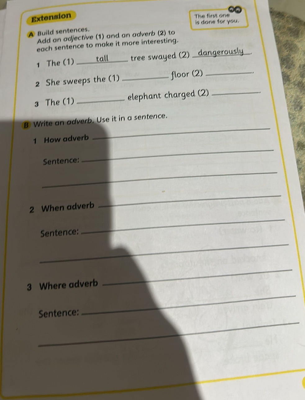 A Build sentences. Add an adjective (1) and | StudyX