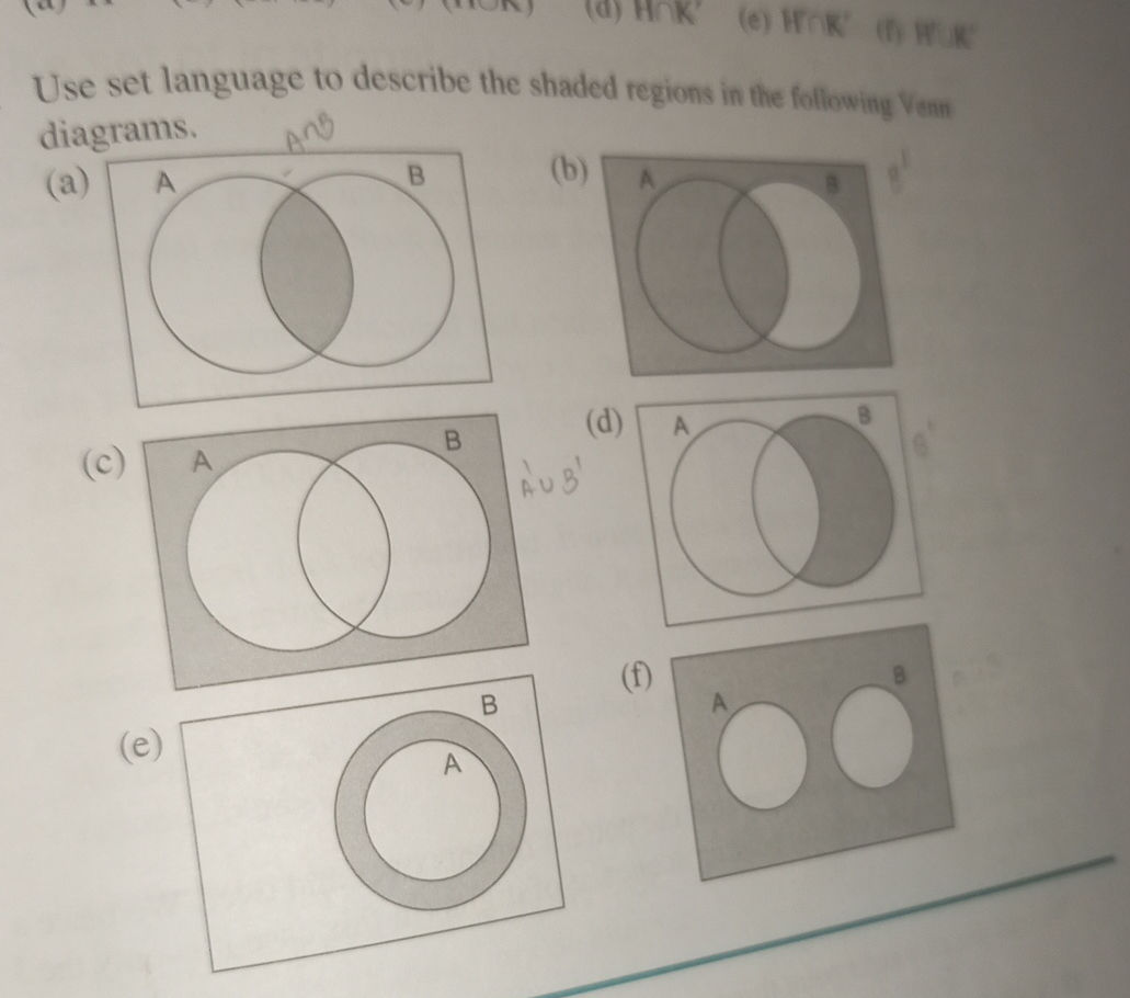 Use set language to describe the shaded | StudyX
