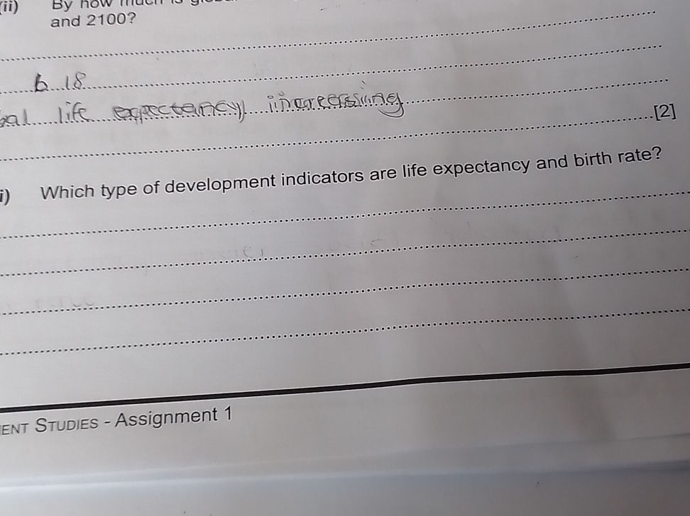 (i) Which type of development indicators are | StudyX