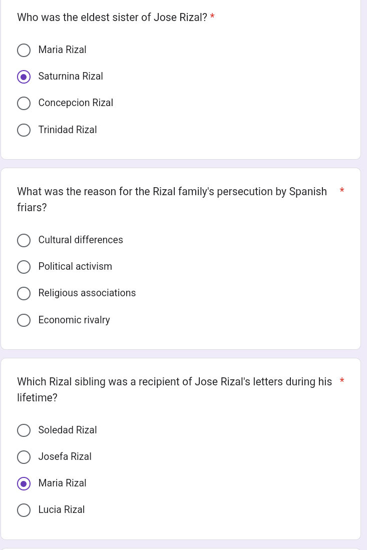 Who was the eldest sister of Jose Rizal? * | StudyX