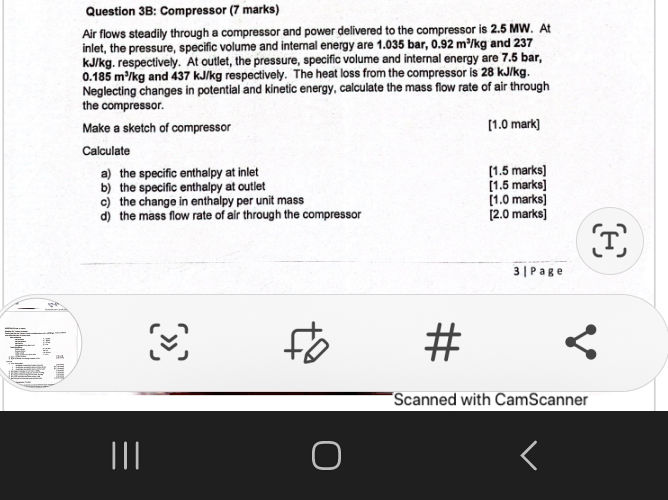 Question 3B: Compressor (7 marks) Air flows | StudyX
