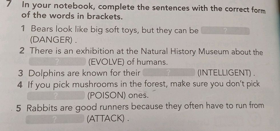 7 In your notebook, complete the sentences | StudyX