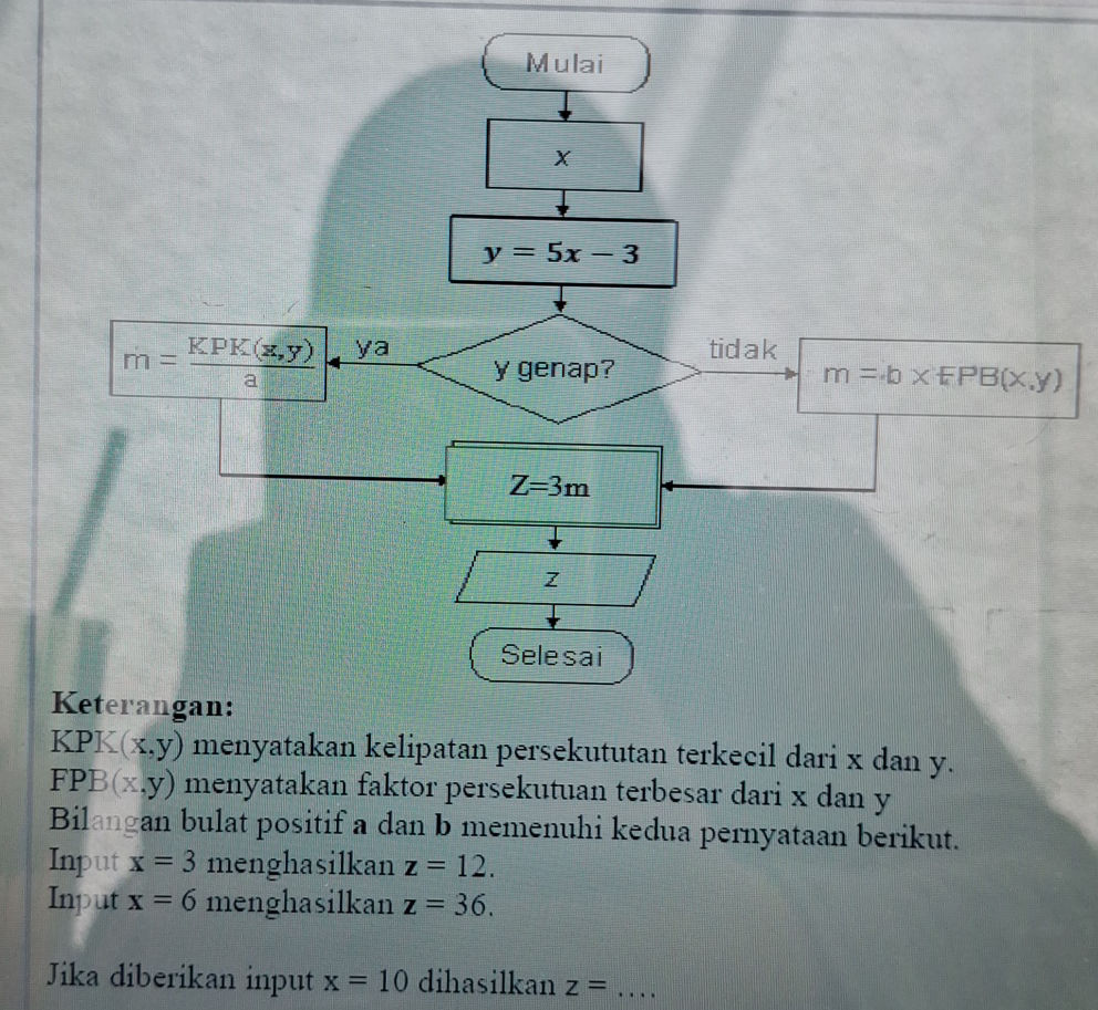 The following flowchart describes a process: | StudyX