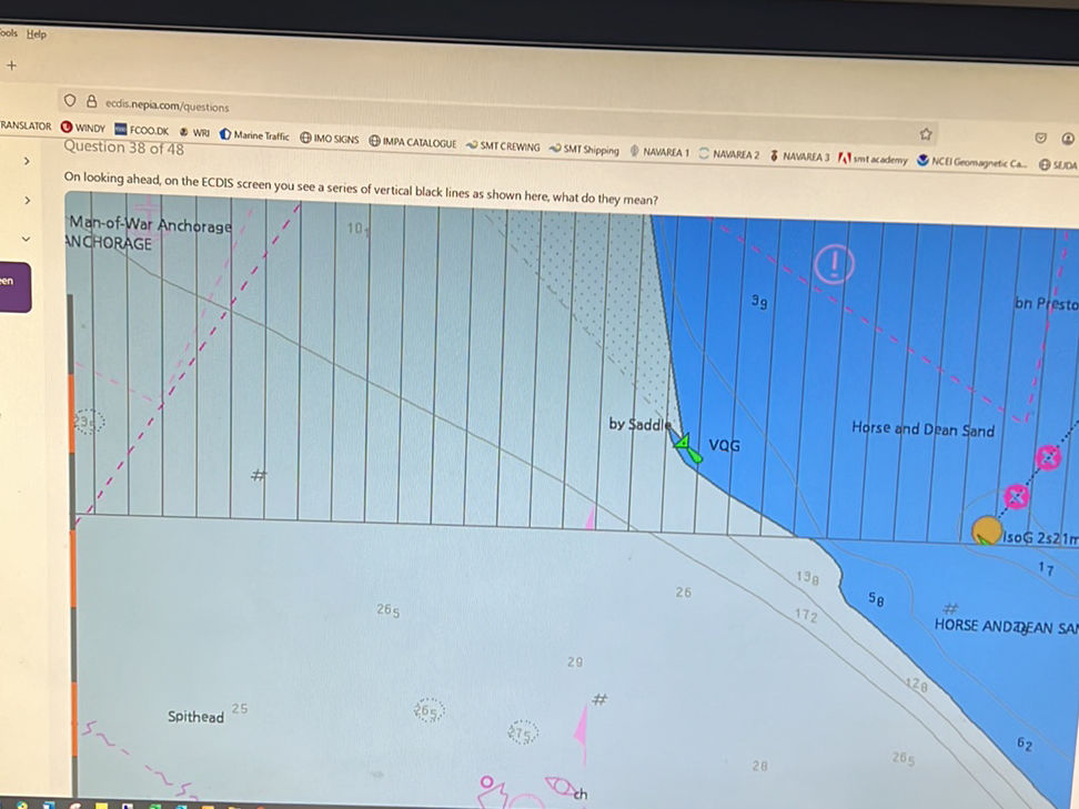 On looking ahead, on the ECDIS screen you | StudyX