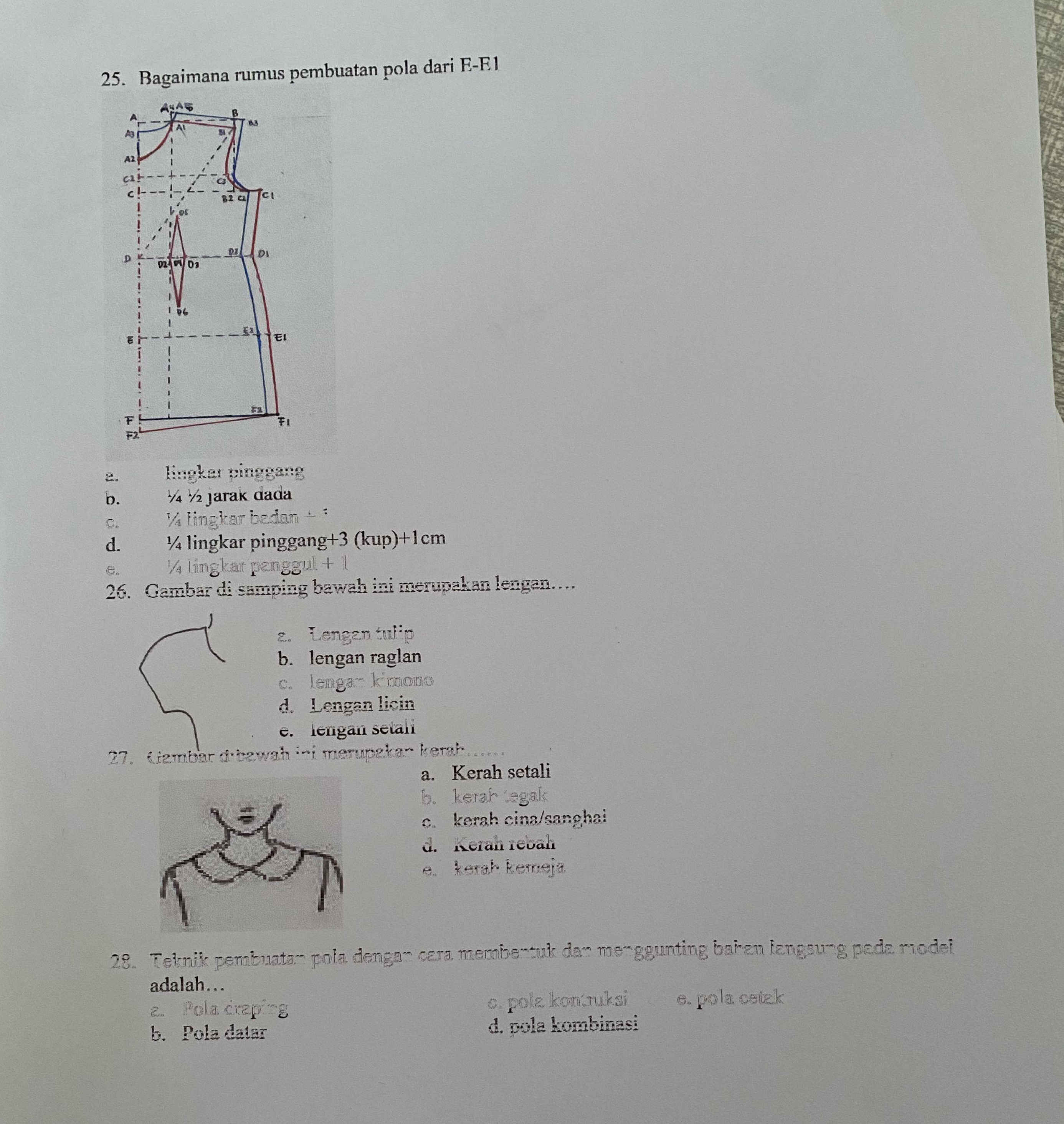 25. Bagaimana rumus pembuatan pola dari E-E1 | StudyX