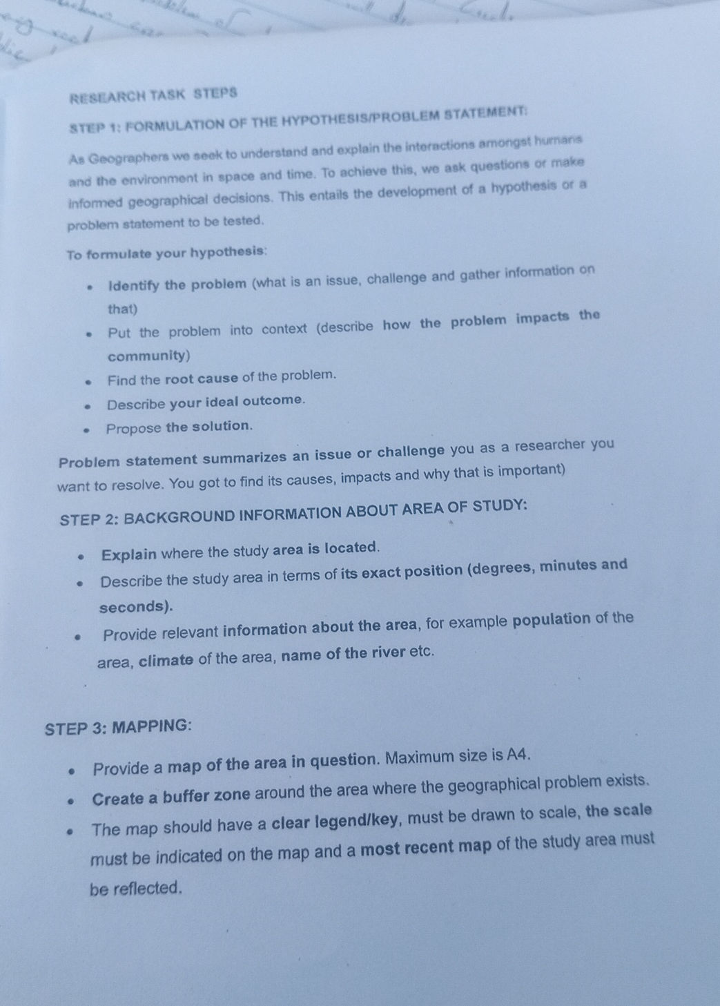RESEARCH TASK STEPS STEP 1: FORMULATION OF | StudyX