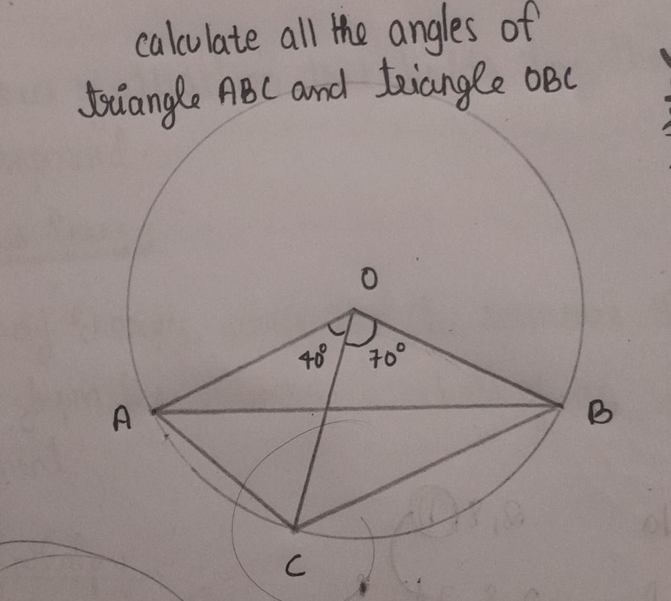 calculate all the angles of triangle ABC and | StudyX
