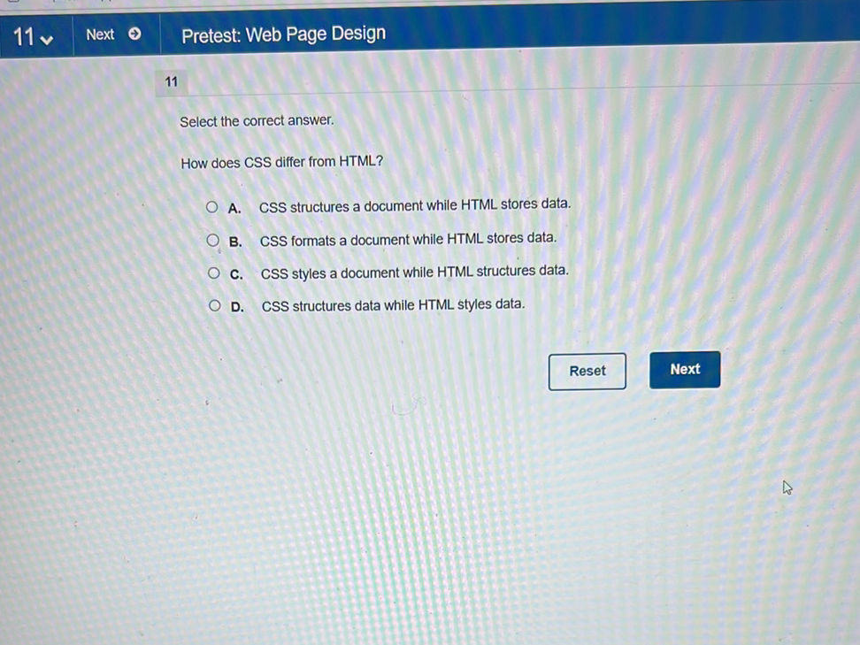 Select the correct answer. How does CSS | StudyX