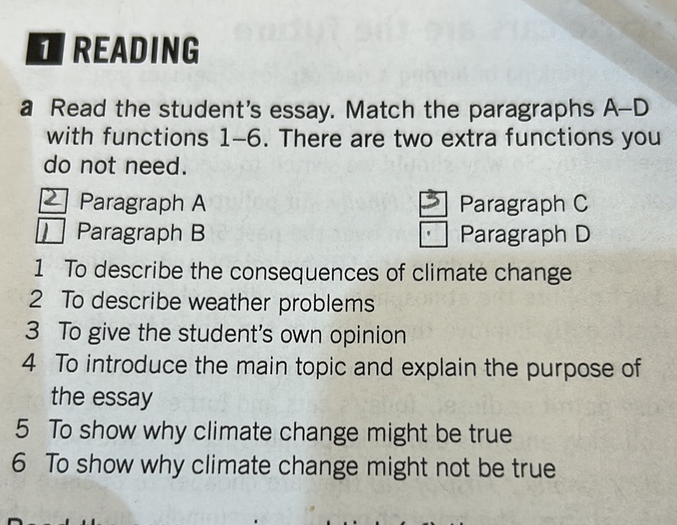 Read the student's essay. Match the | StudyX