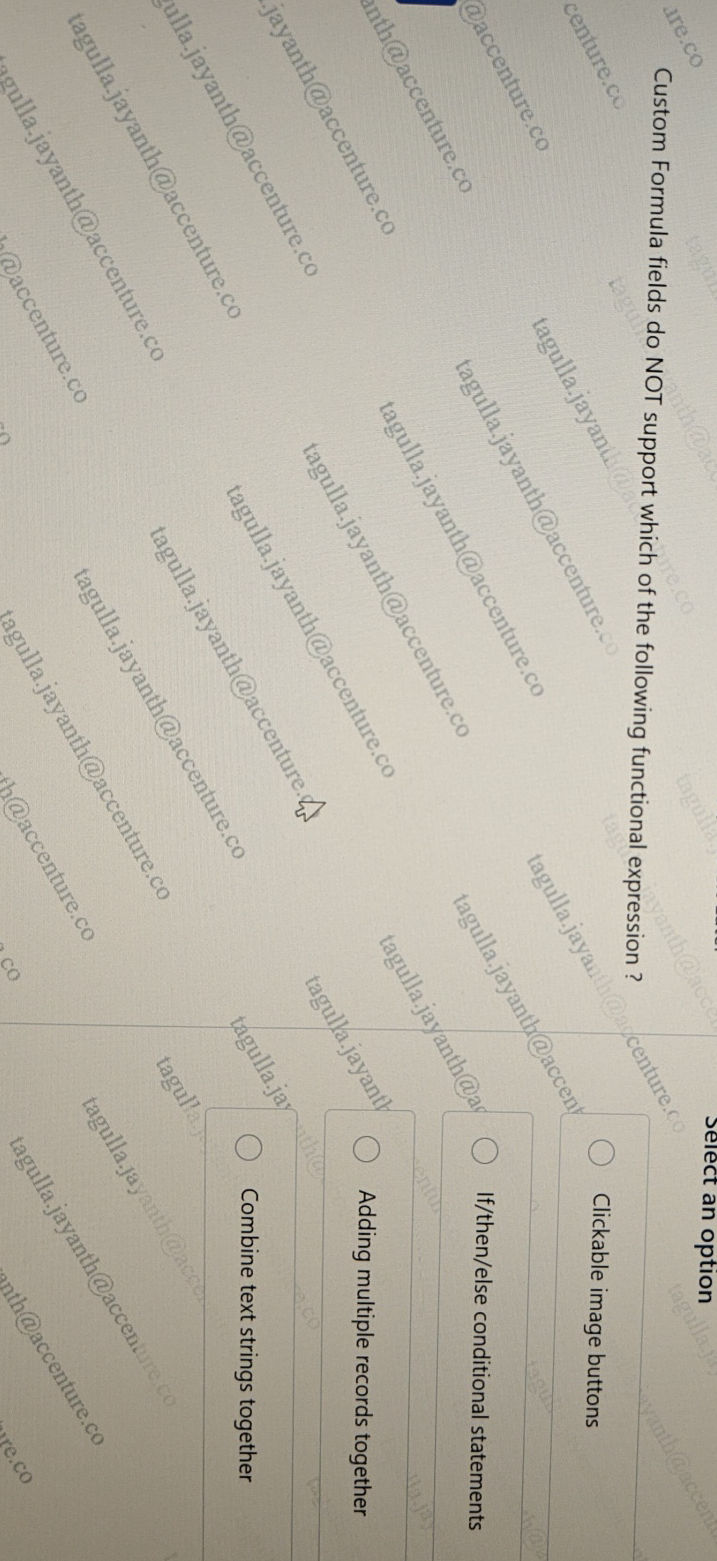 Custom Formula fields do NOT support which | StudyX