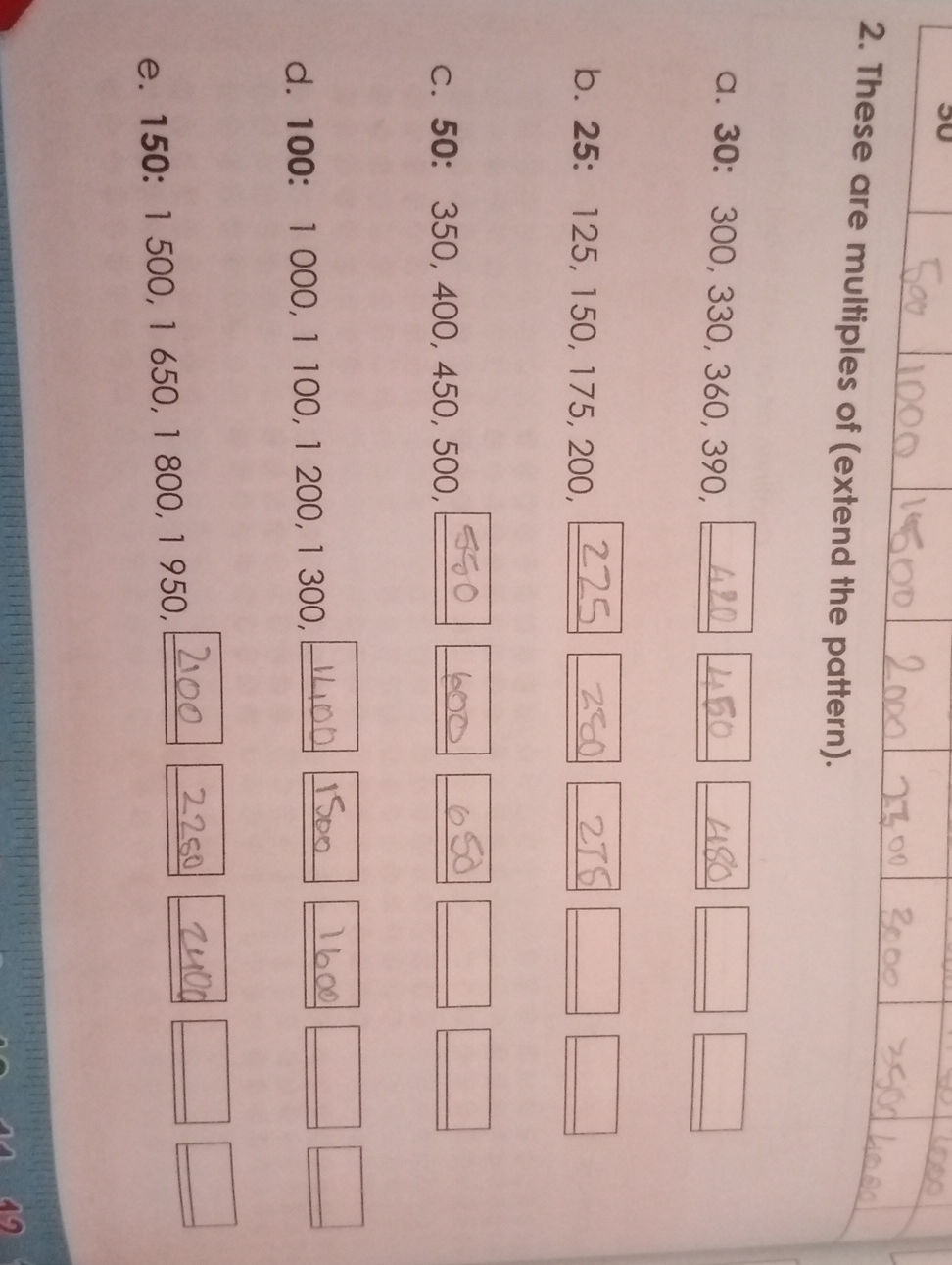 2. These are multiples of (extend the | StudyX