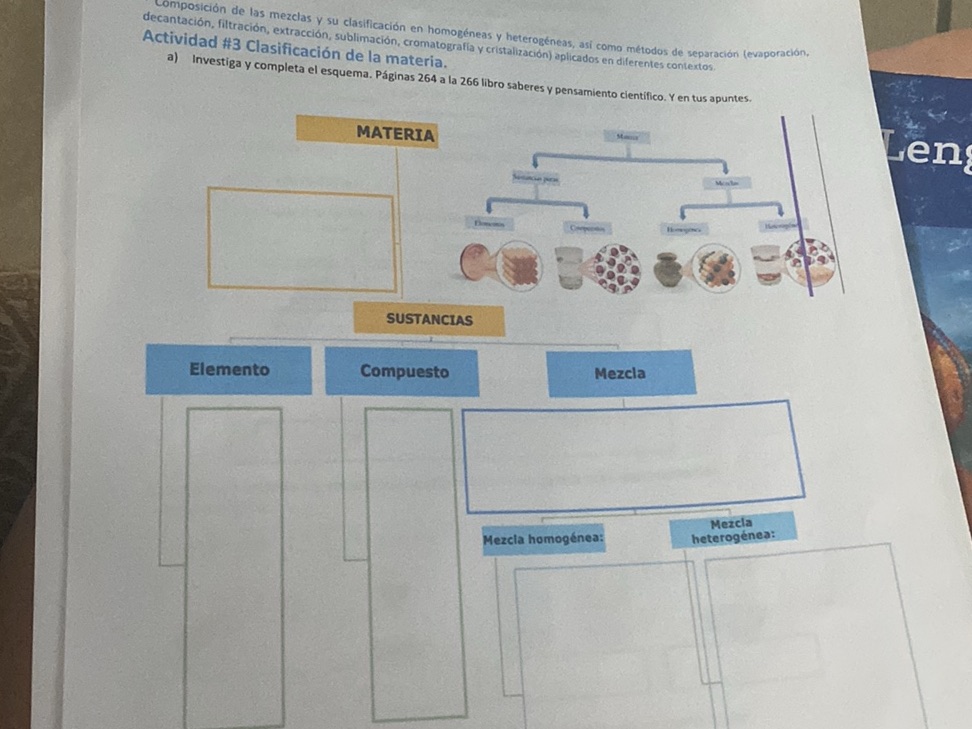 Actividad #3 Clasificación de la materia. a) | StudyX