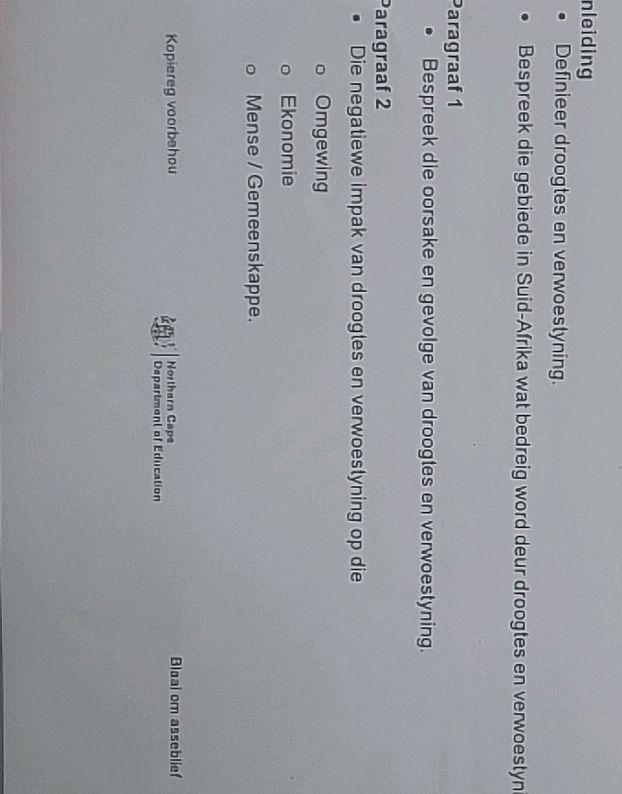 Definieer droogtes en verwoestyning. | StudyX