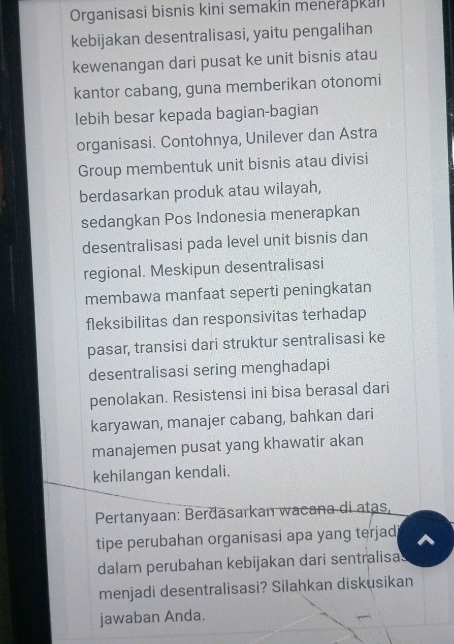 Pertanyaan: Berdasarkan wacana di atas, tipe | StudyX