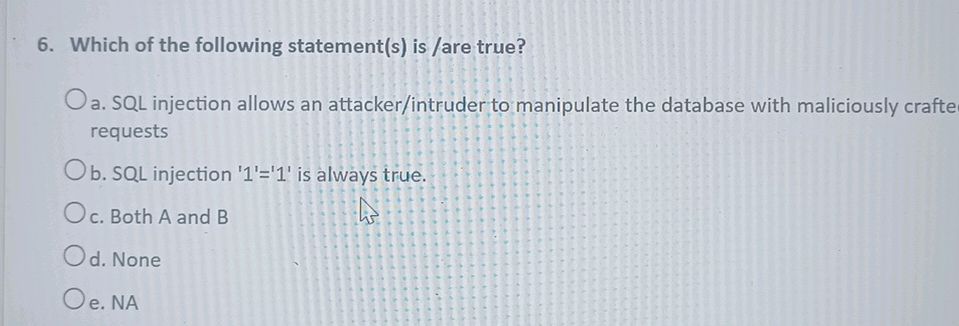 6. Which of the following statement(s) is | StudyX