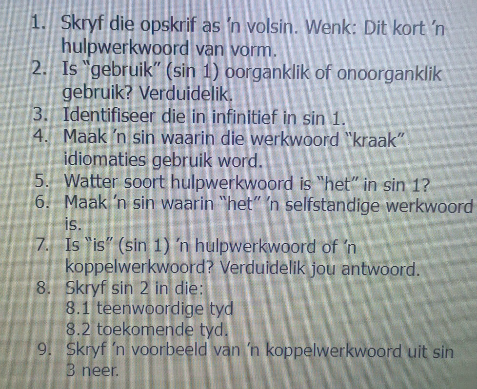 1. Skryf die opskrif as 'n volsin. Wenk: Dit | StudyX