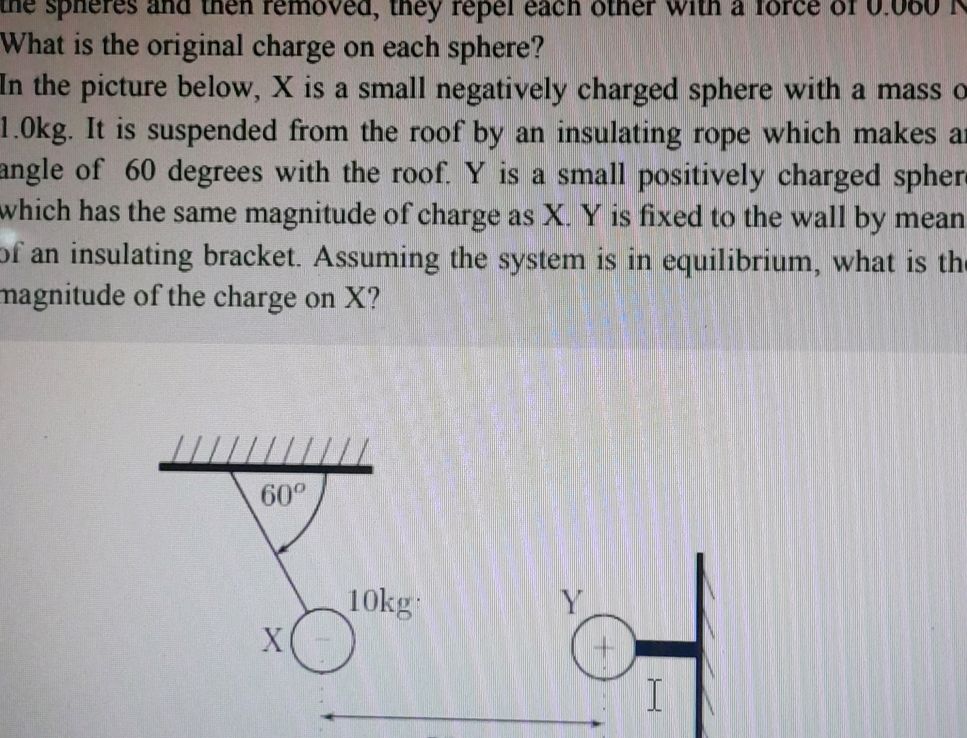 What is the original charge on each sphere? | StudyX