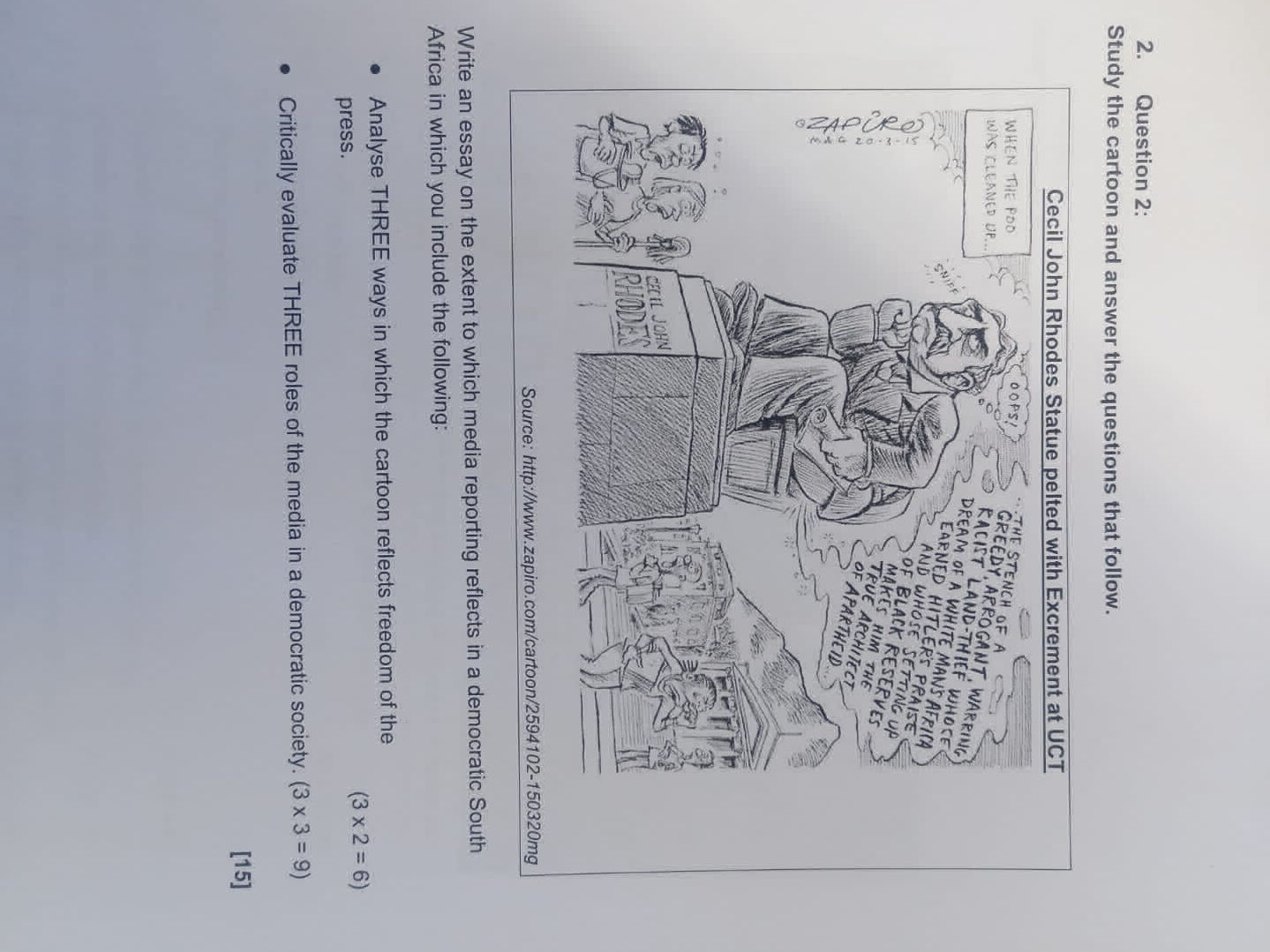 2. Question 2: Study the cartoon and answer | StudyX