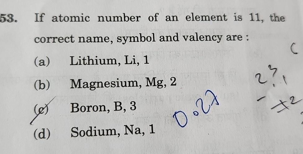53. If atomic number of an element is 11, | StudyX