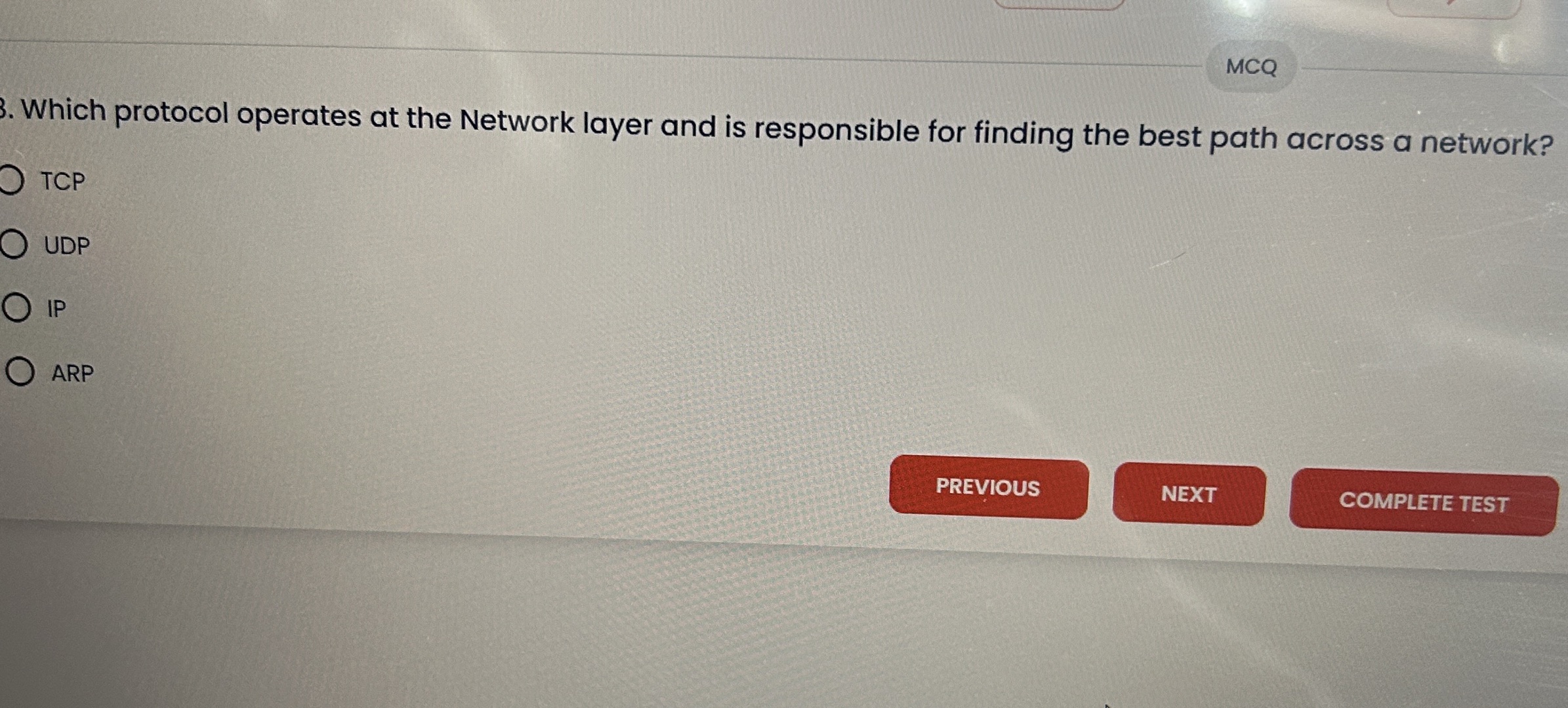 3. Which protocol operates at the Network | StudyX