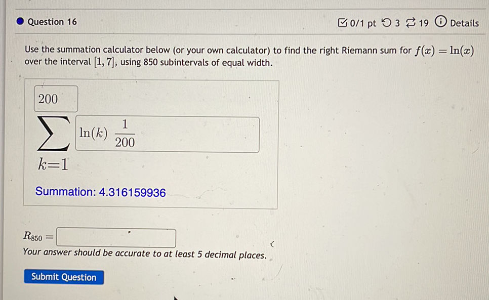 Use the summation calculator below (or your | StudyX